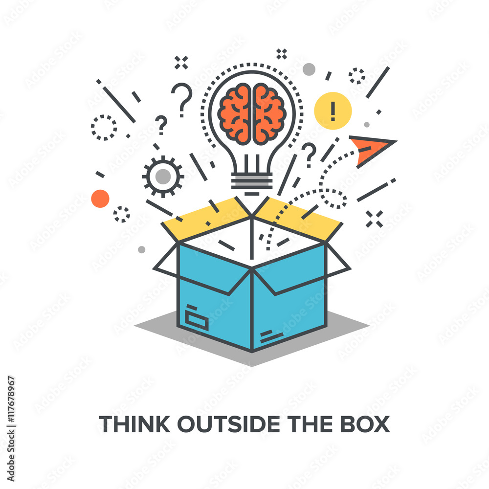 think outside the box Stock Vector | Adobe Stock