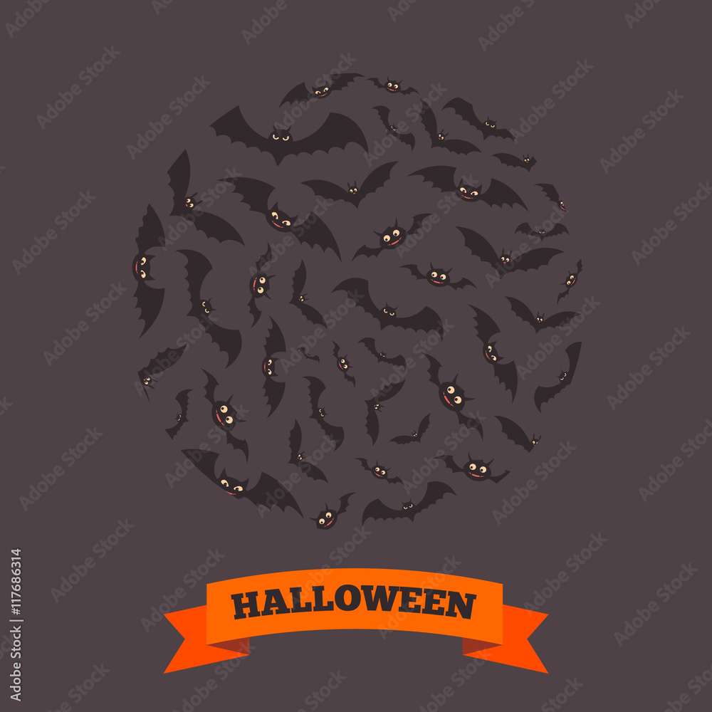 Circle of flying bats. Stock Vector | Adobe Stock