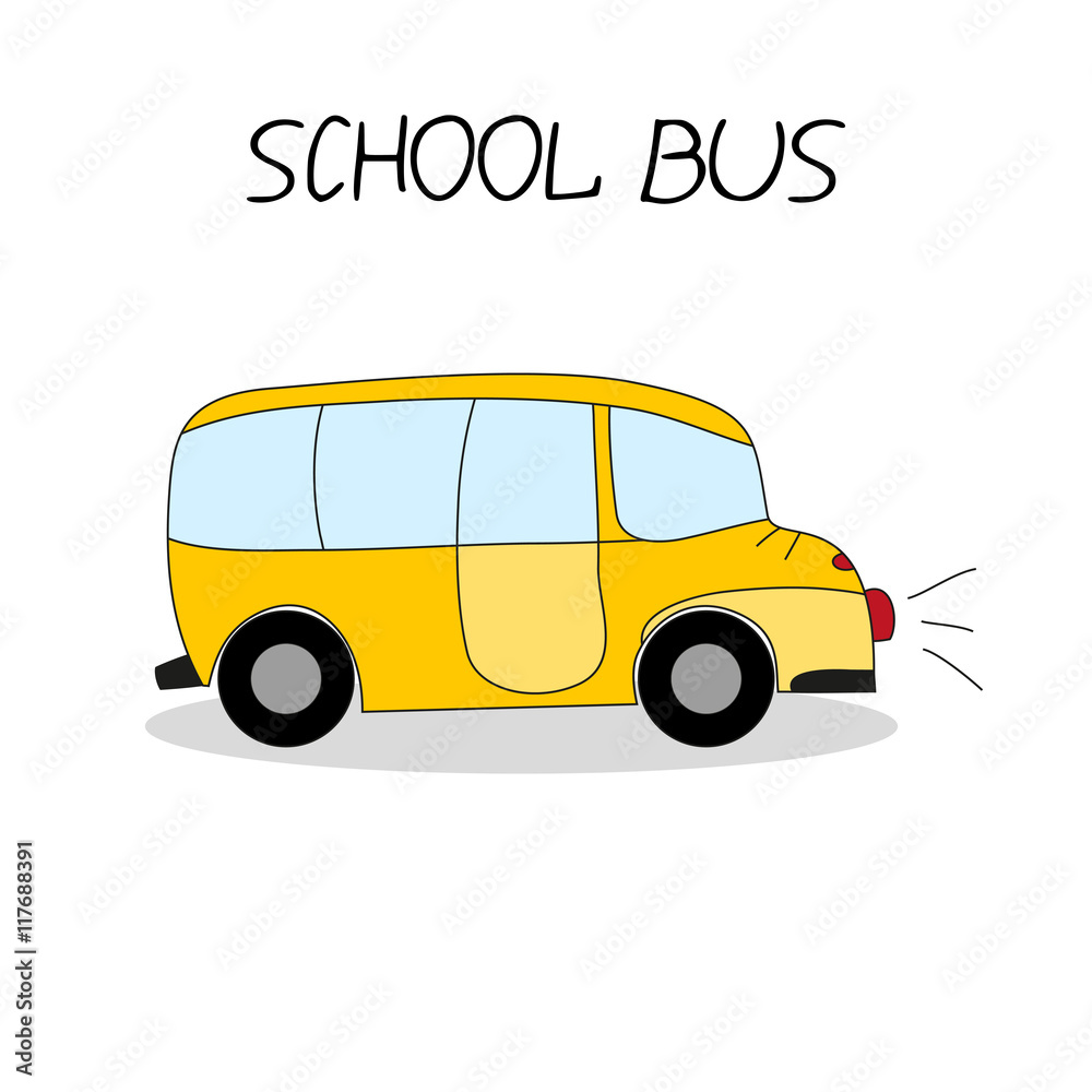 School bus. Hand drawing. Doodle style. Illustration for your design ...