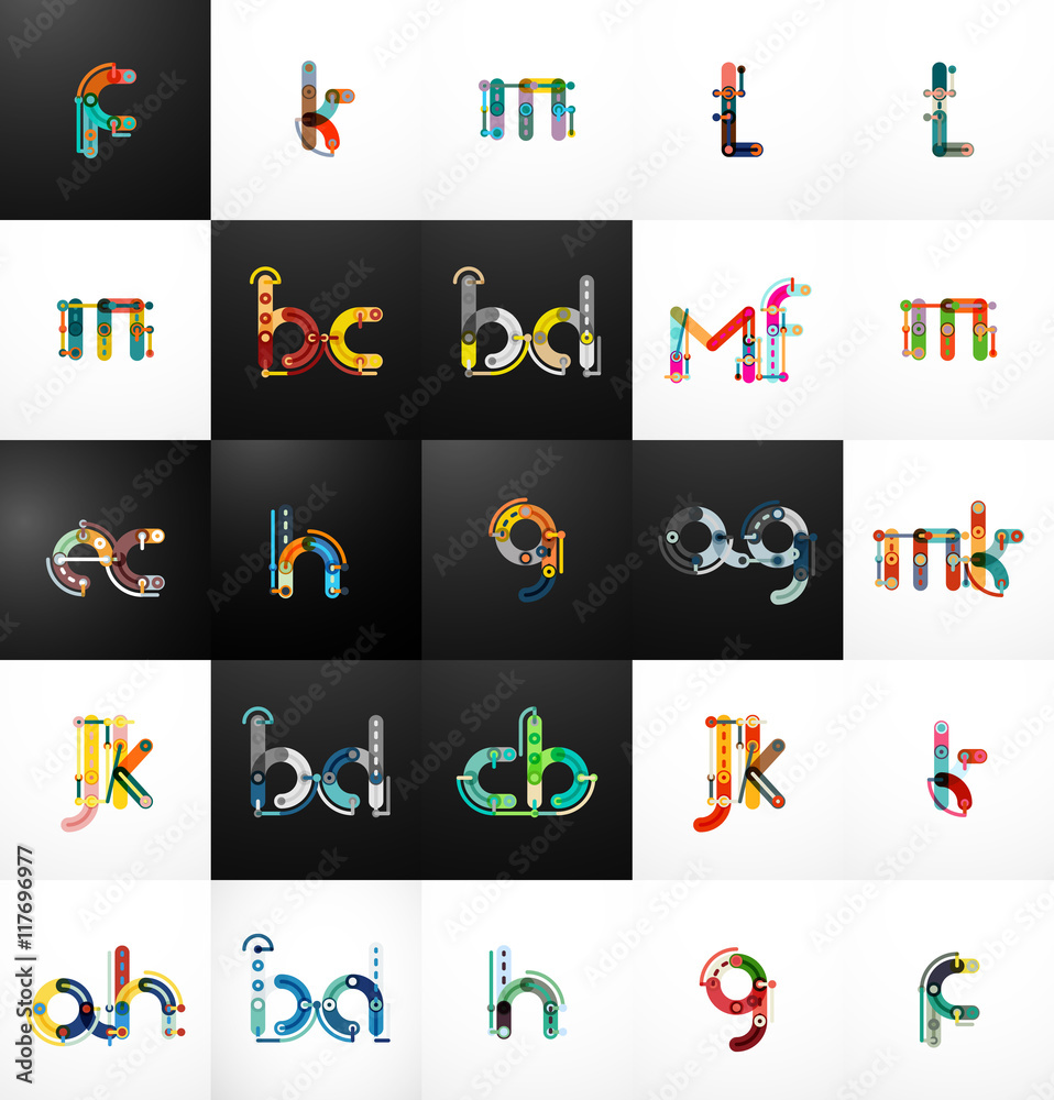 Set of vector initial branding letter logo templates Stock Vector ...