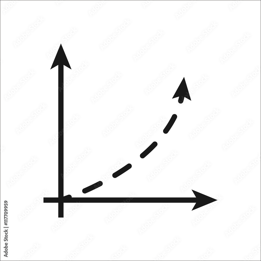 Vettoriale Stock Math graphic with coordinates symbol simple icon on ...