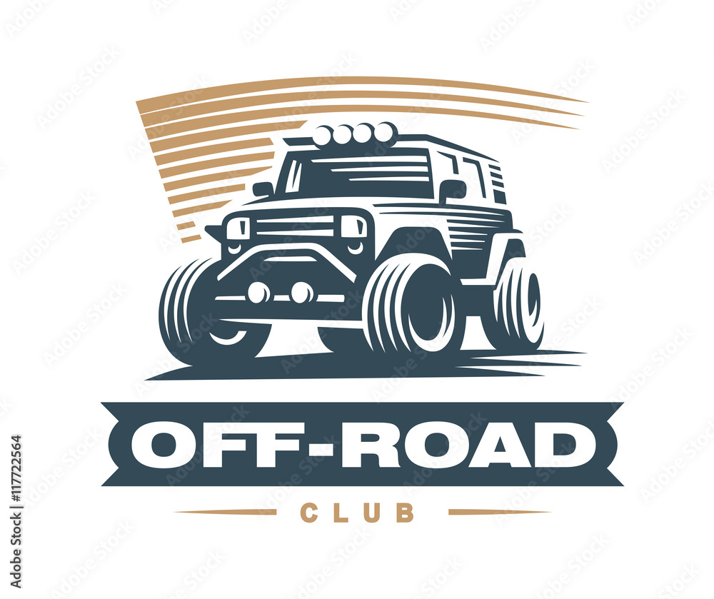 Off-road car logo illustration, emblem Stock Vector | Adobe Stock