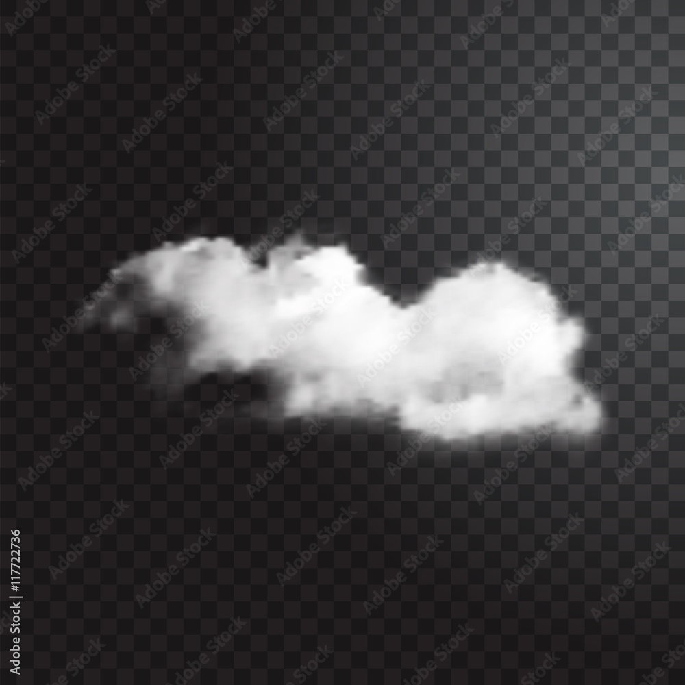 Realistic cloud on transparent background. Stock Vector | Adobe Stock