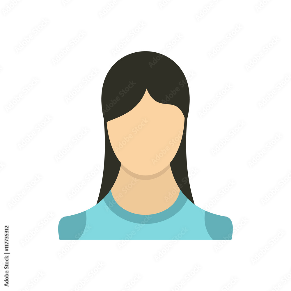 Woman icon in flat style on a white background Stock Vector | Adobe Stock
