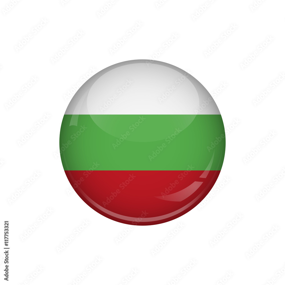 Flag of Bulgaria. A round button with a glare. Round Flag emblem. Stock ...