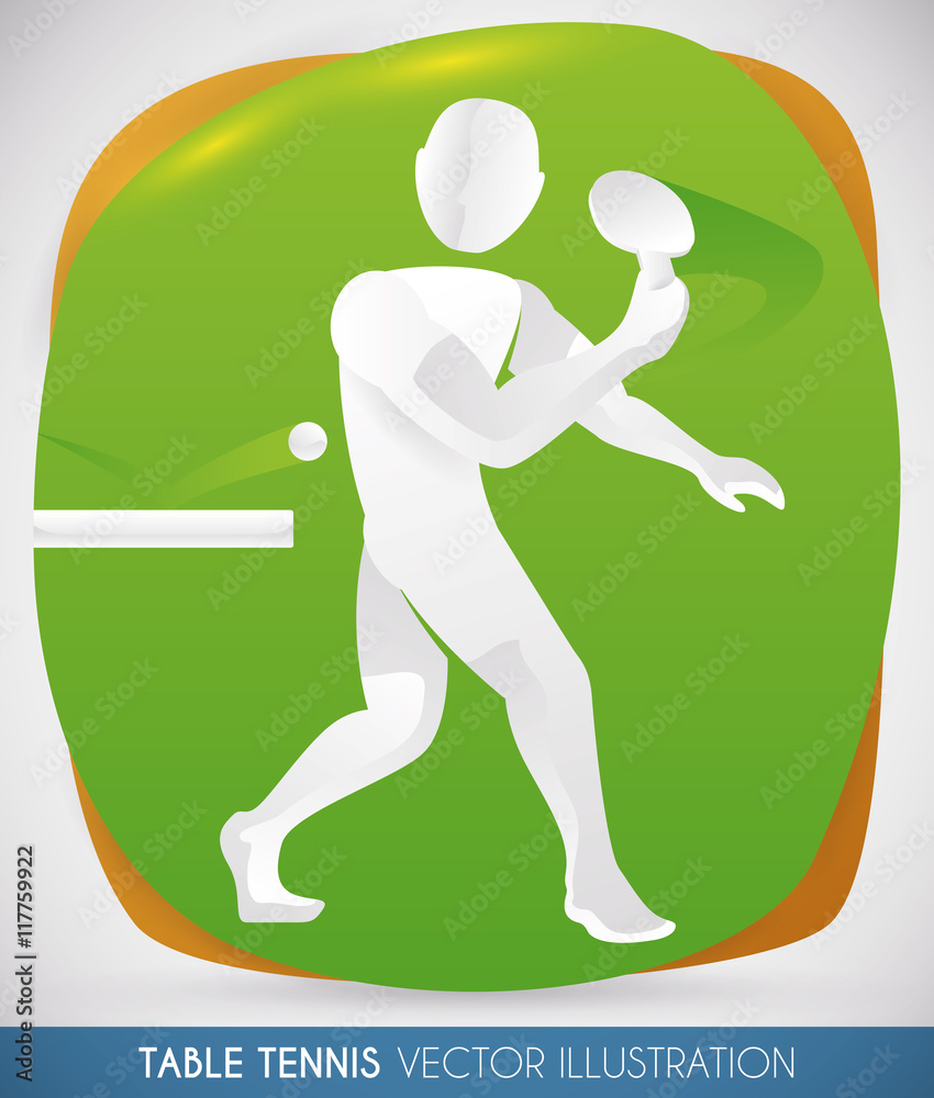 Table Tennis Player doing a Serve, Vector Illustration Stock Vector ...