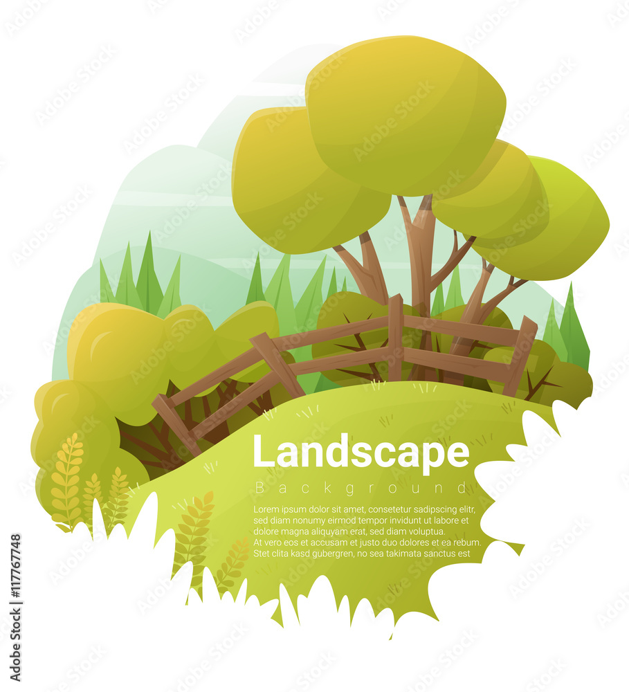 Green landscape background , vector , illustration Stock Vector | Adobe ...