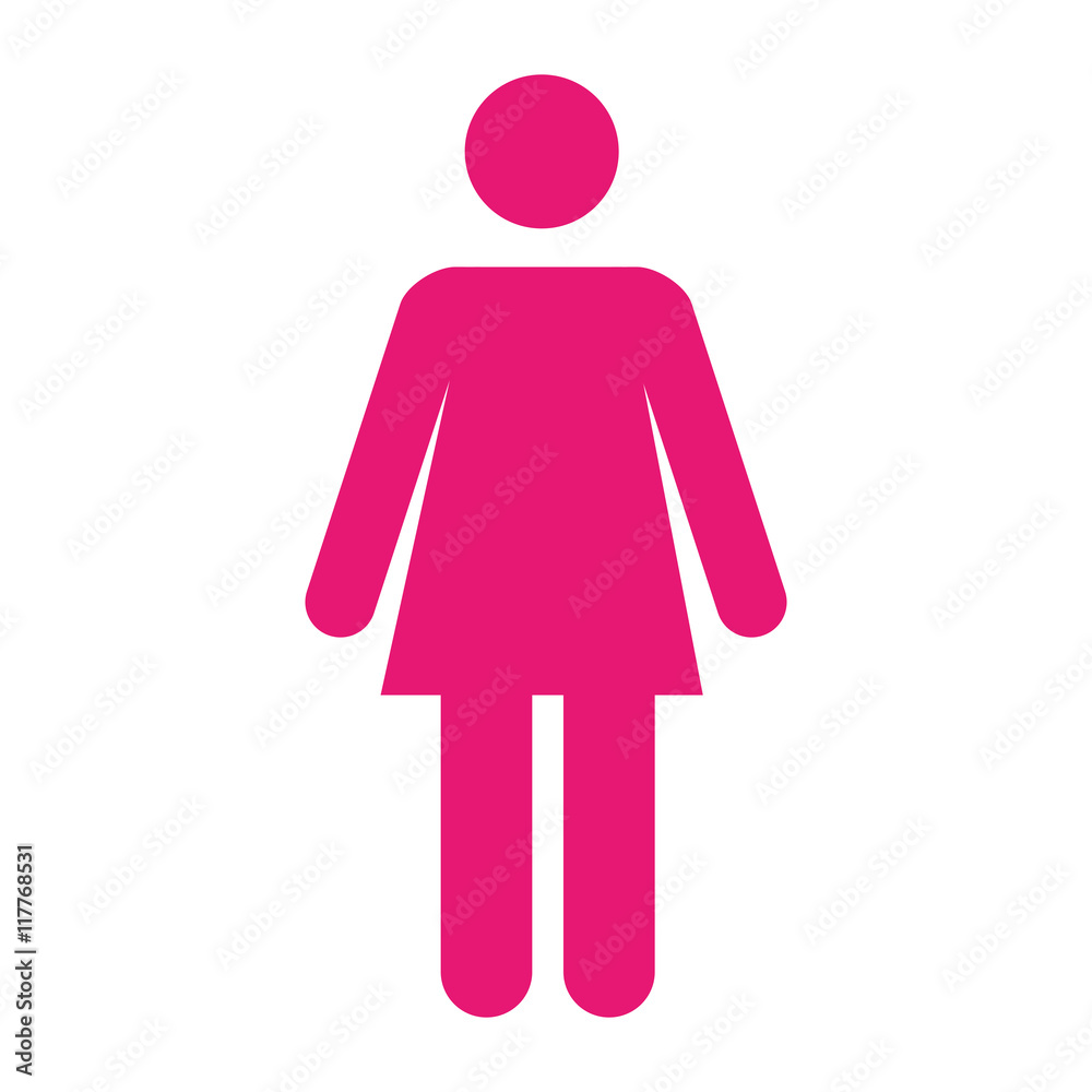 woman pictogram pink icon vector illustration Stock Vector | Adobe Stock