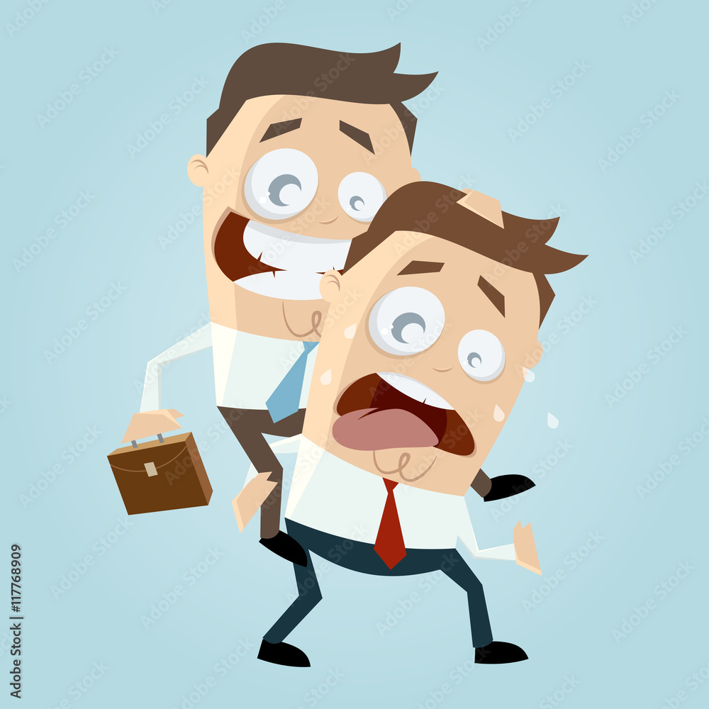 businessman is giving a piggyback ride Stock Vector | Adobe Stock