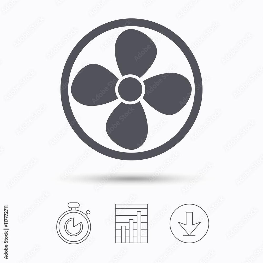 Ventilation icon. Air ventilator or fan sign. Stock Vector | Adobe Stock