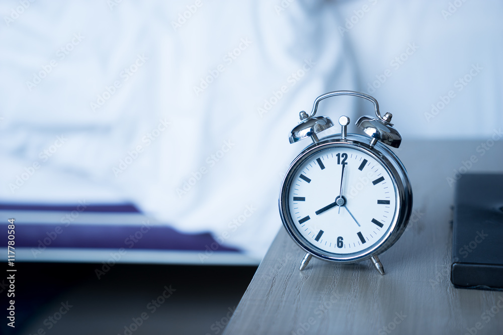 Alarm clock at 8 am. to wake up Stock-Foto | Adobe Stock