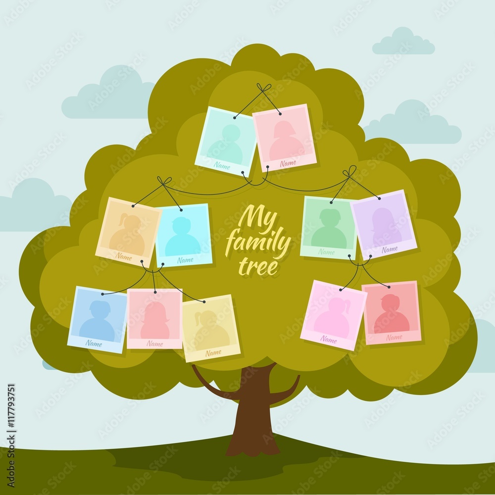 Cartoon family tree Stock Vector | Adobe Stock