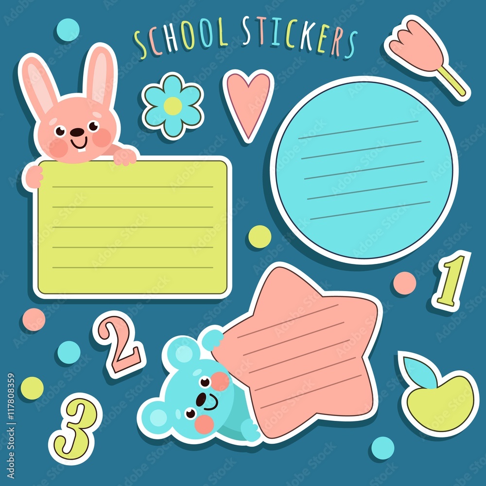 School stikers pack Stock Vector | Adobe Stock