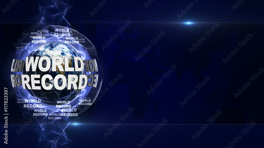 WORLD RECORD Text and Earth Stock Photo | Adobe Stock