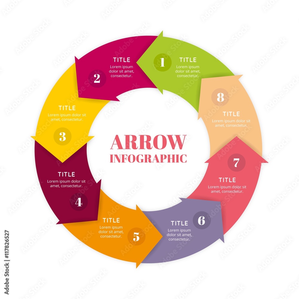 Circle made up of colored arrows Stock Vector | Adobe Stock