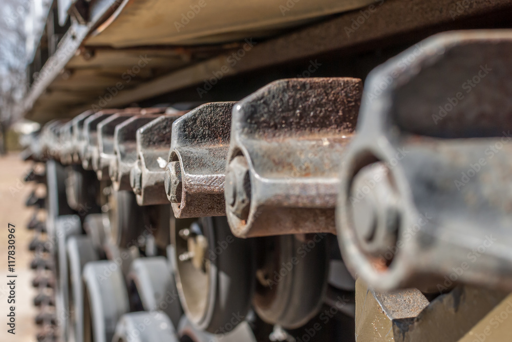 Abstract image of tank tracks. Tank tread tires. Steel textured tire ...