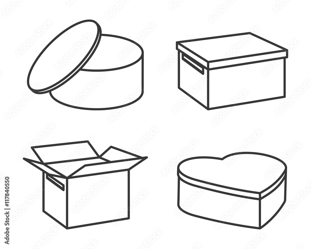carton box package delivery shipping logistic icon set. Isolated and ...