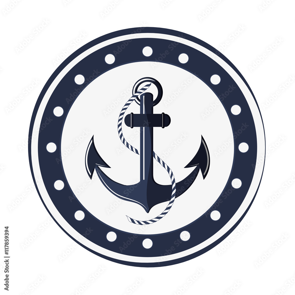 flat design classic anchor icon vector illustration Stock Vector ...