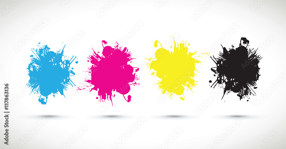 cmyk splash blobs Stock Vector | Adobe Stock