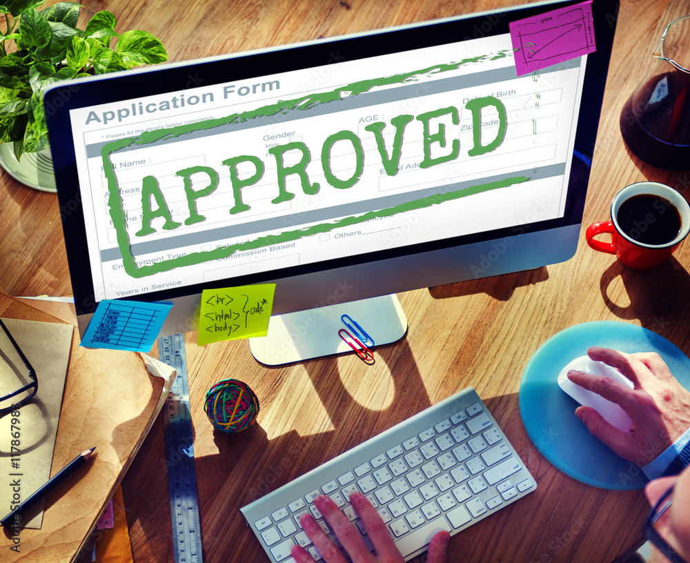 Approved Accepted Application Form Mark Concept Stock Photo | Adobe Stock
