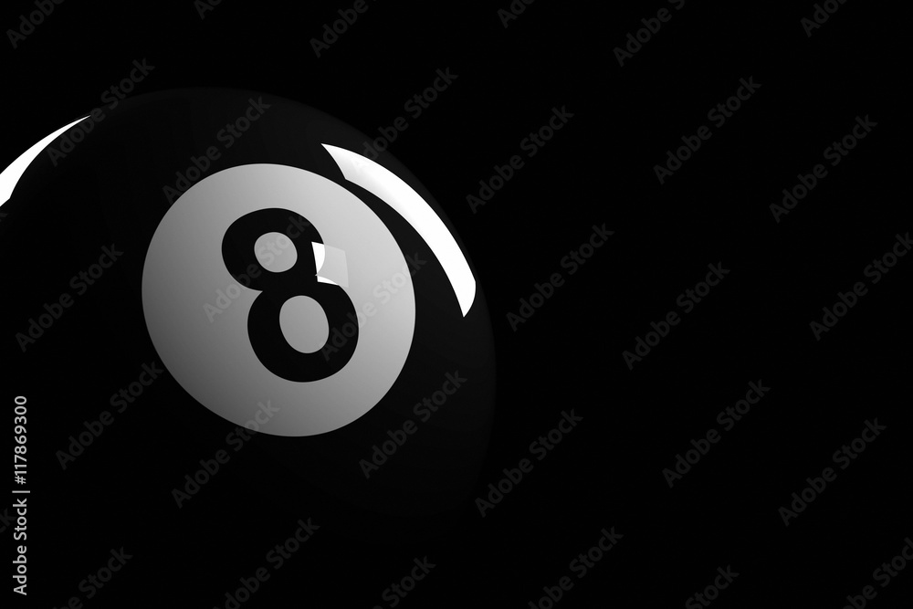 Pool Ball Number 8, 3D Rendering Stock Illustration | Adobe Stock