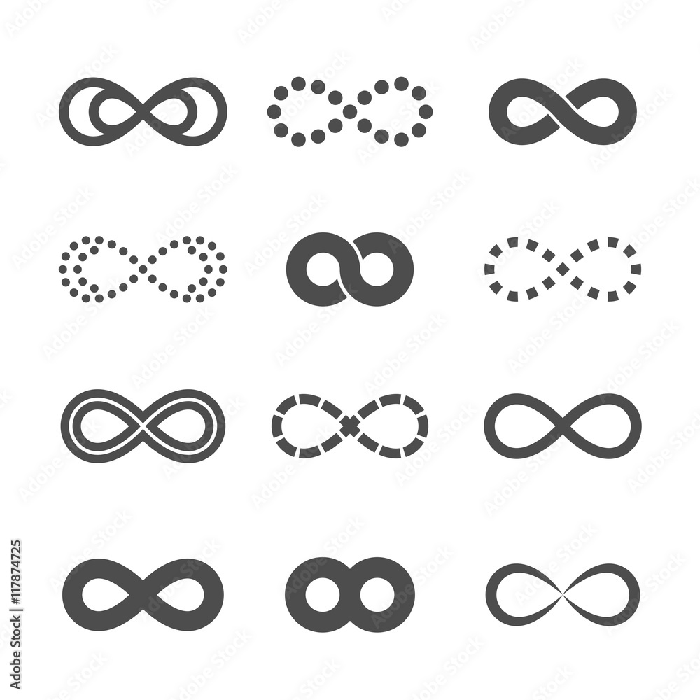 Infinity symbol icons. Stock Vector | Adobe Stock