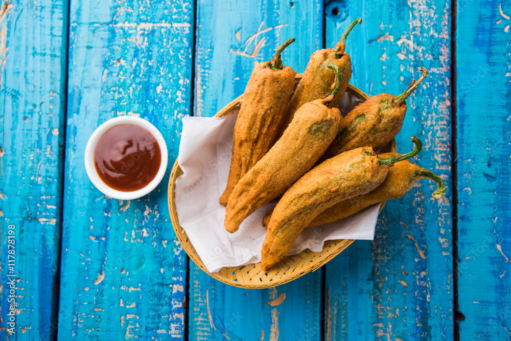 Chilli Pakora or mirch pakoda , An extremely delicious and mouth ...