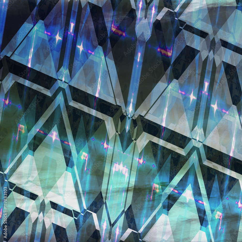 Abstract technology background with triangles and light reflections ...