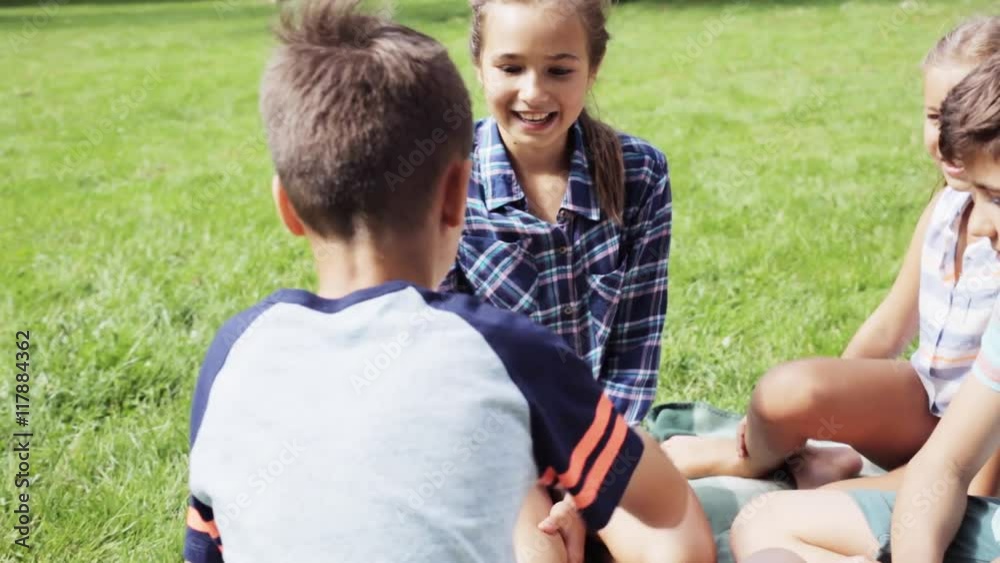 happy kids playing rock-paper-scissors game Stock Video | Adobe Stock