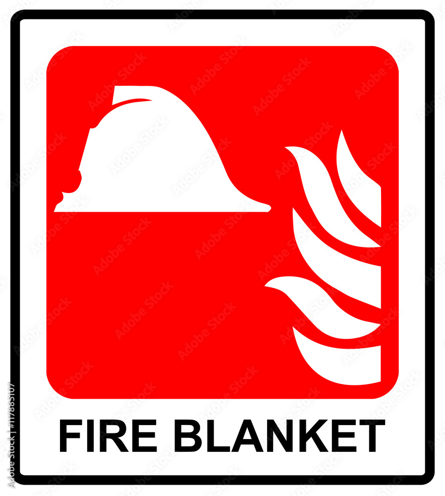 Vetor de Signs of fire blanket sign. Vector Illustration Emergency ...