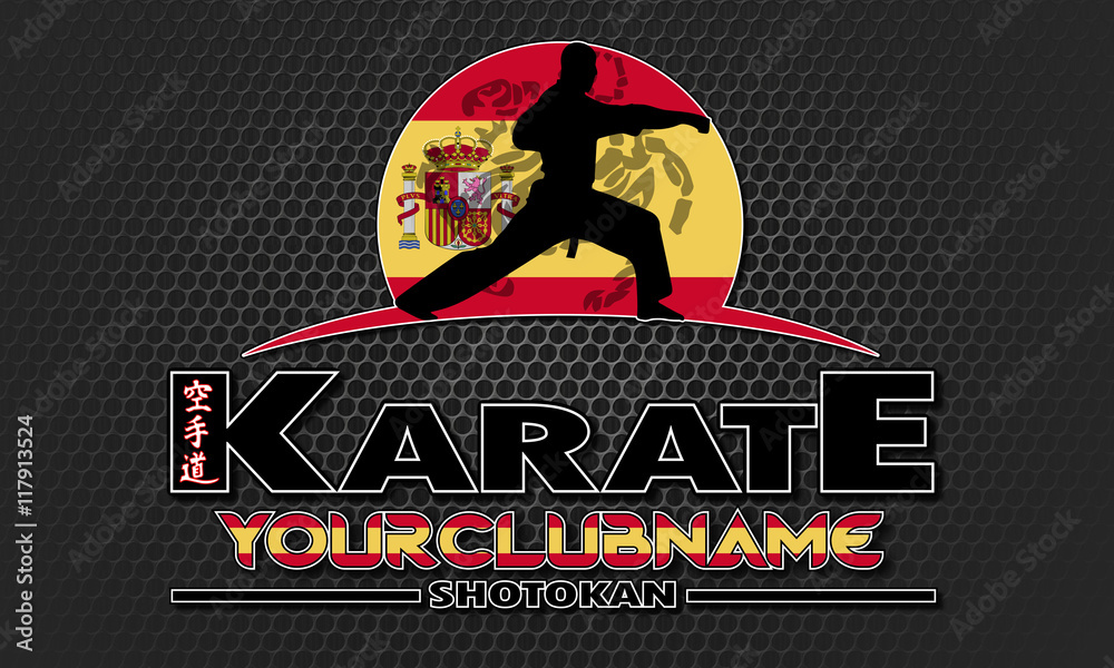 karate logo with real colors national flag Stock Vector | Adobe Stock