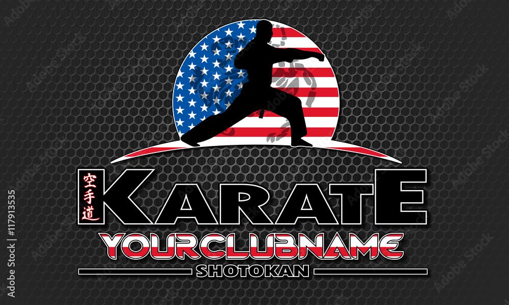 karate logo with real colors national flag Stock Vector | Adobe Stock