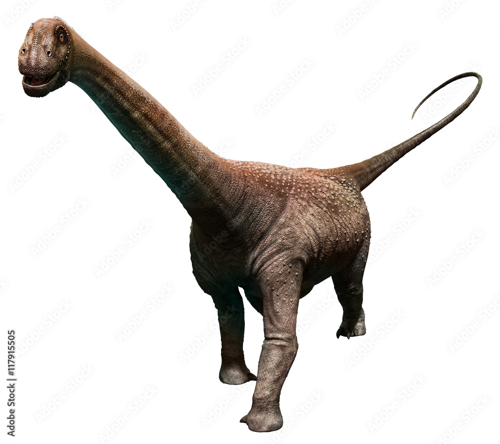 Malawisaurus from the Cretaceous era 3D illustration Stock Illustration ...
