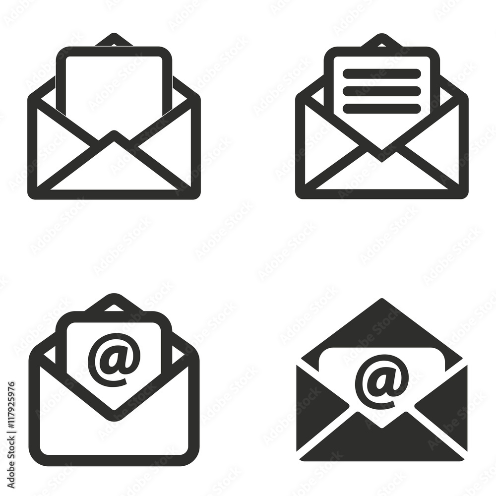 Mail icon set Stock Vector | Adobe Stock