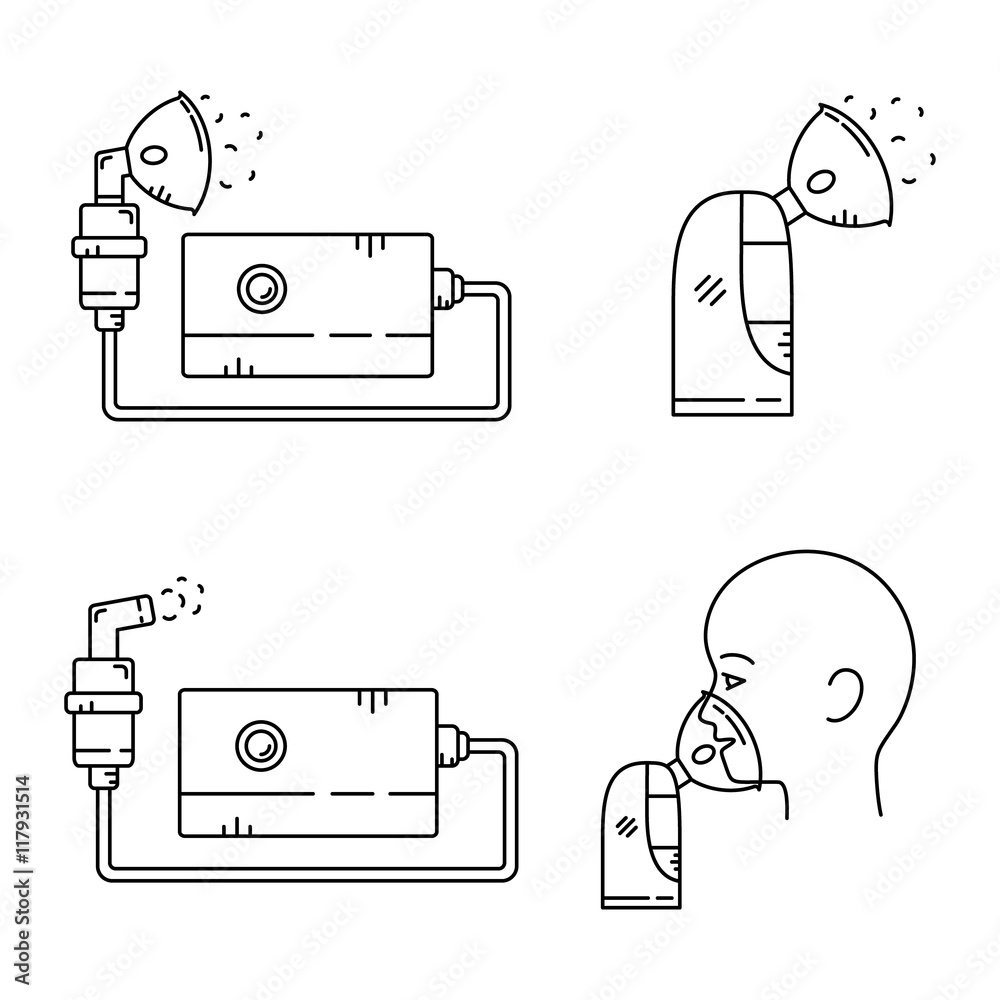 Vector set of nebulizers of different types.Vector illustration. Stock ...