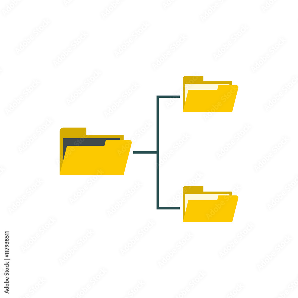 File system on computer icon in flat style isolated on white background ...