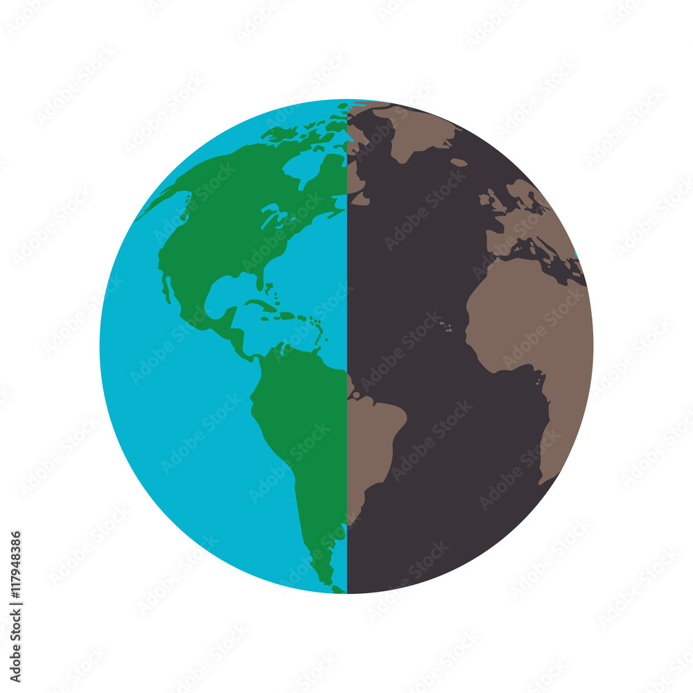 flat design healthy and polluted earth icon vector illustration Stock ...