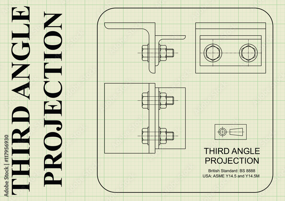 Third Angle Orthographic Projection Stock Vector | Adobe Stock