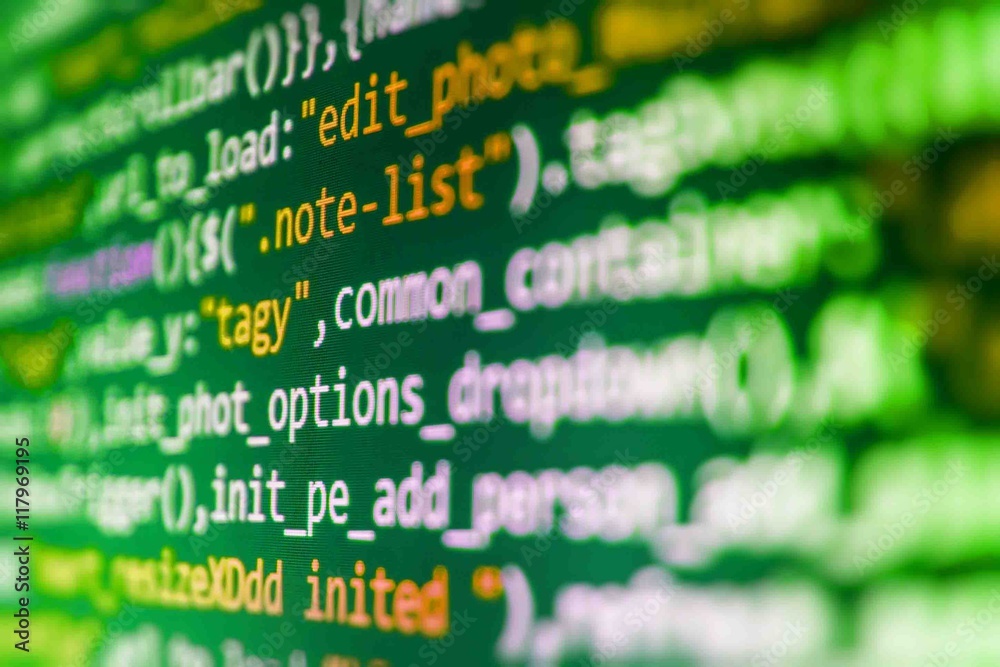 Programming Code Typing Monitor Closeup Of Function Source Code New Technology Revolution Php