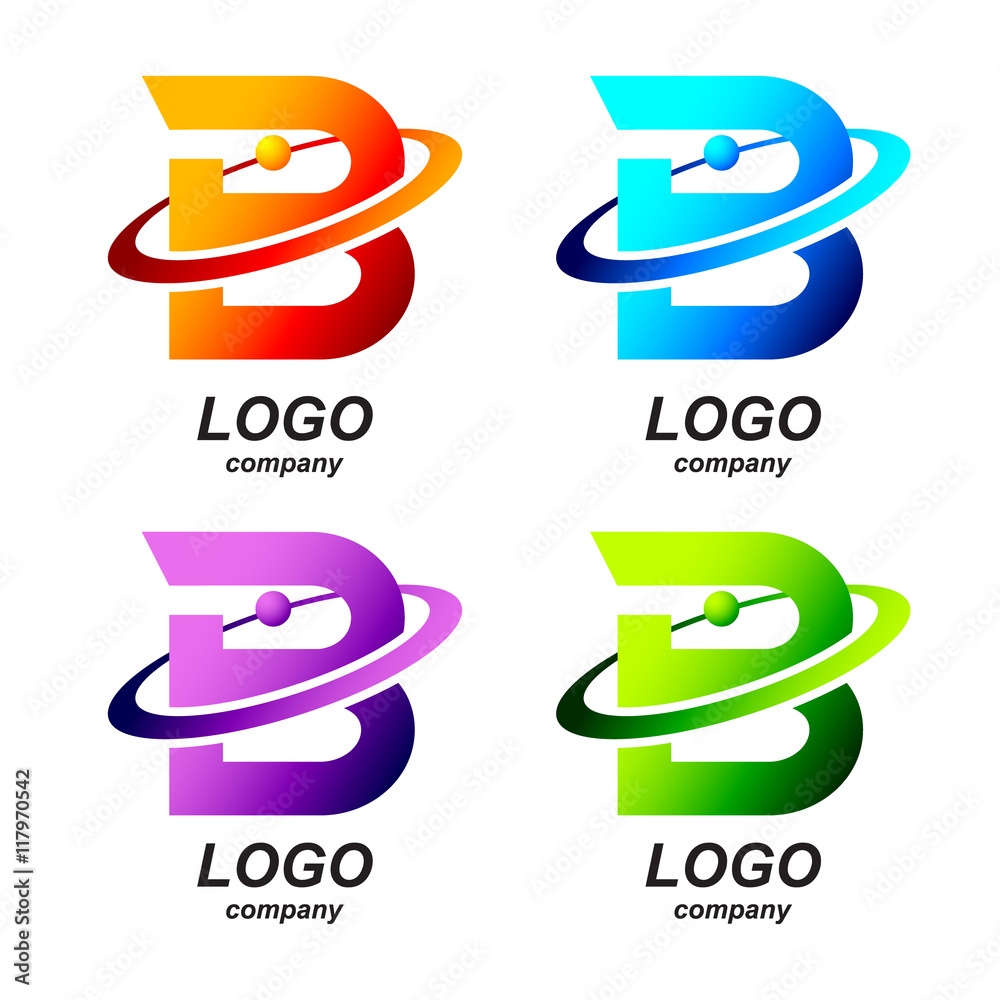 Abstract letter B round ring shape business logo design template.circle ...