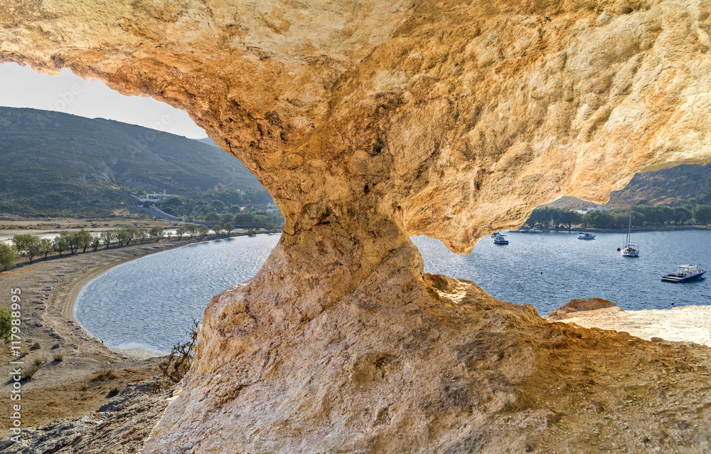 rock, cave , Patmos island , Greece Stock Photo | Adobe Stock