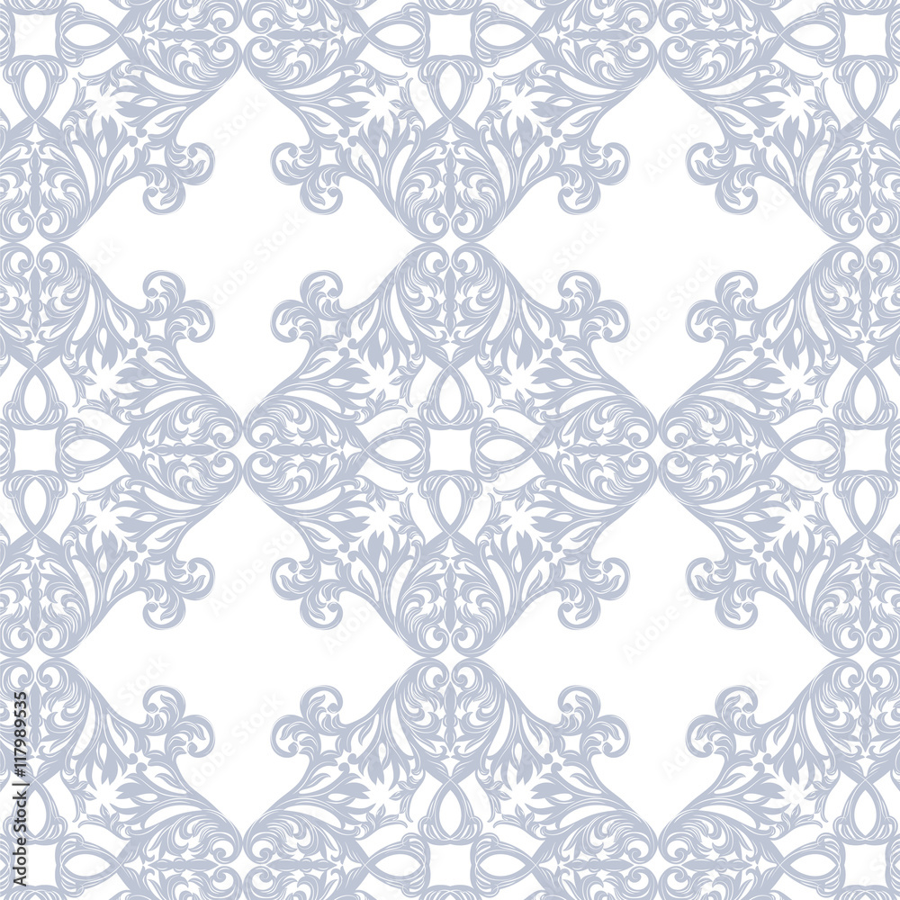 Vintage Baroque Rococo ornament pattern. Vector damask decor. Royal ...