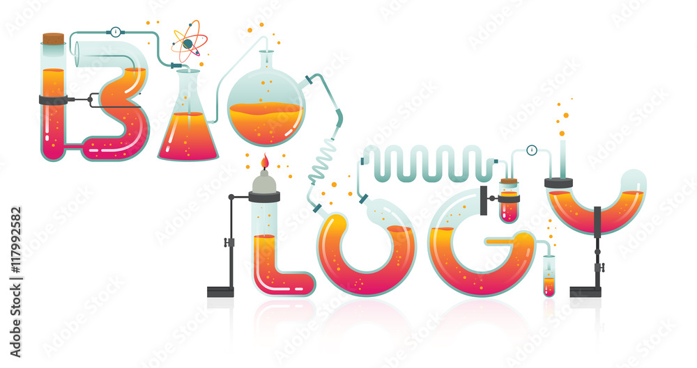 Abstract Illustration of BIOLOGY word in science, technology ...