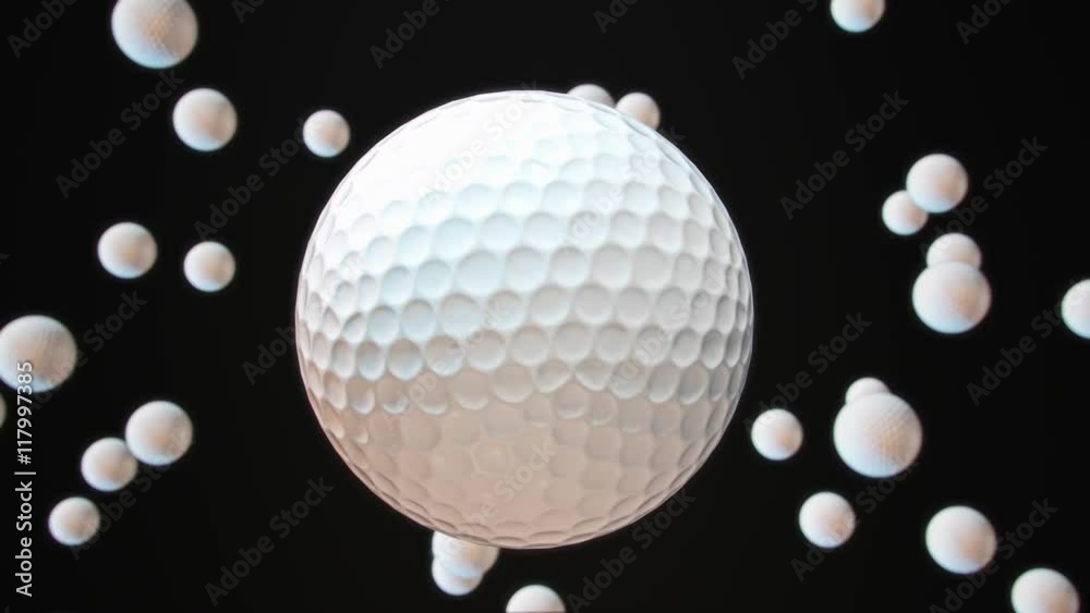 Looping golf ball animation floating in an empty space. Stock ビデオ ...