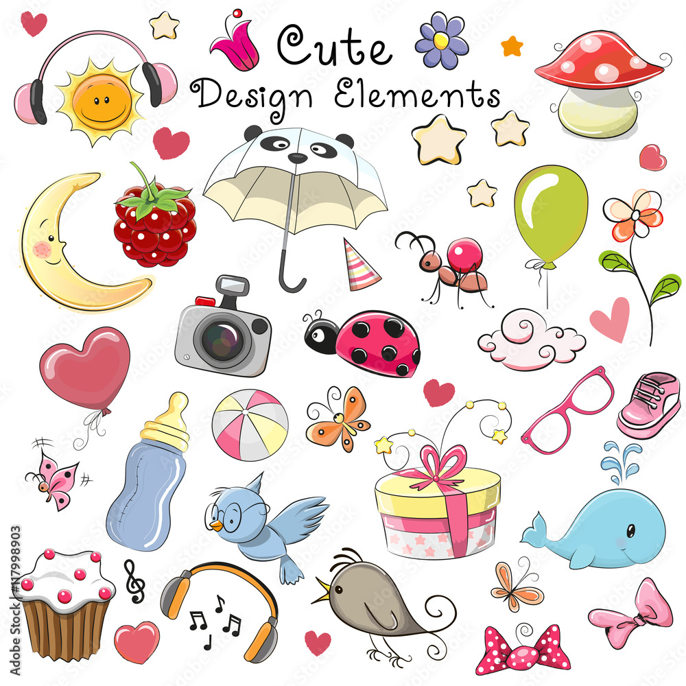 Cute design elements Stock Vector | Adobe Stock