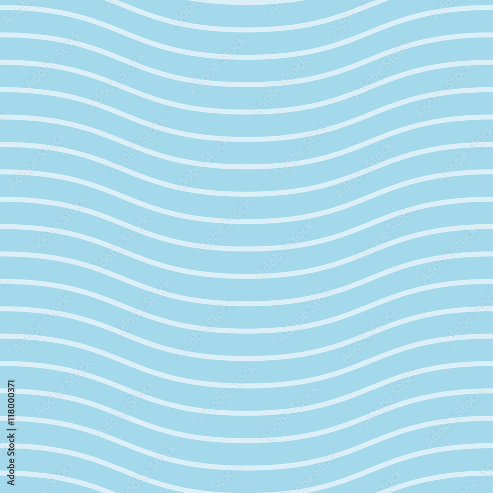 Blue and white seamless wave pattern, linear design. Vector ...