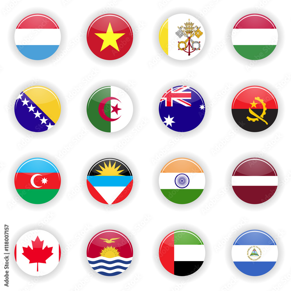Flags set. Universal flags set to use for web and mobile UI vector ...