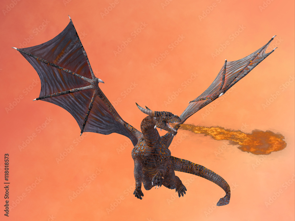 Red Hell Dragon - The fire-breathing dragon is a creature of myth and ...