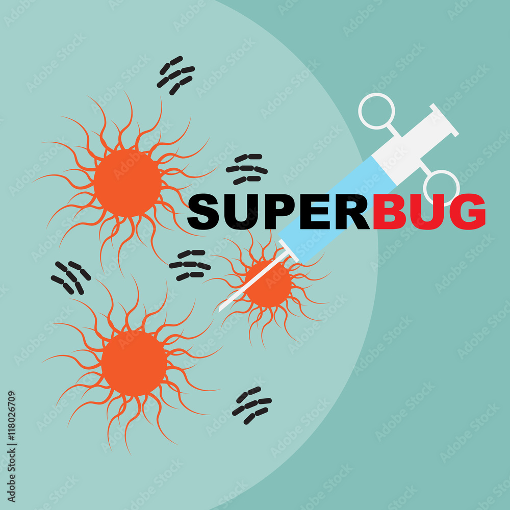superbugs various bacteria and microbes cartoon vector illustration ...