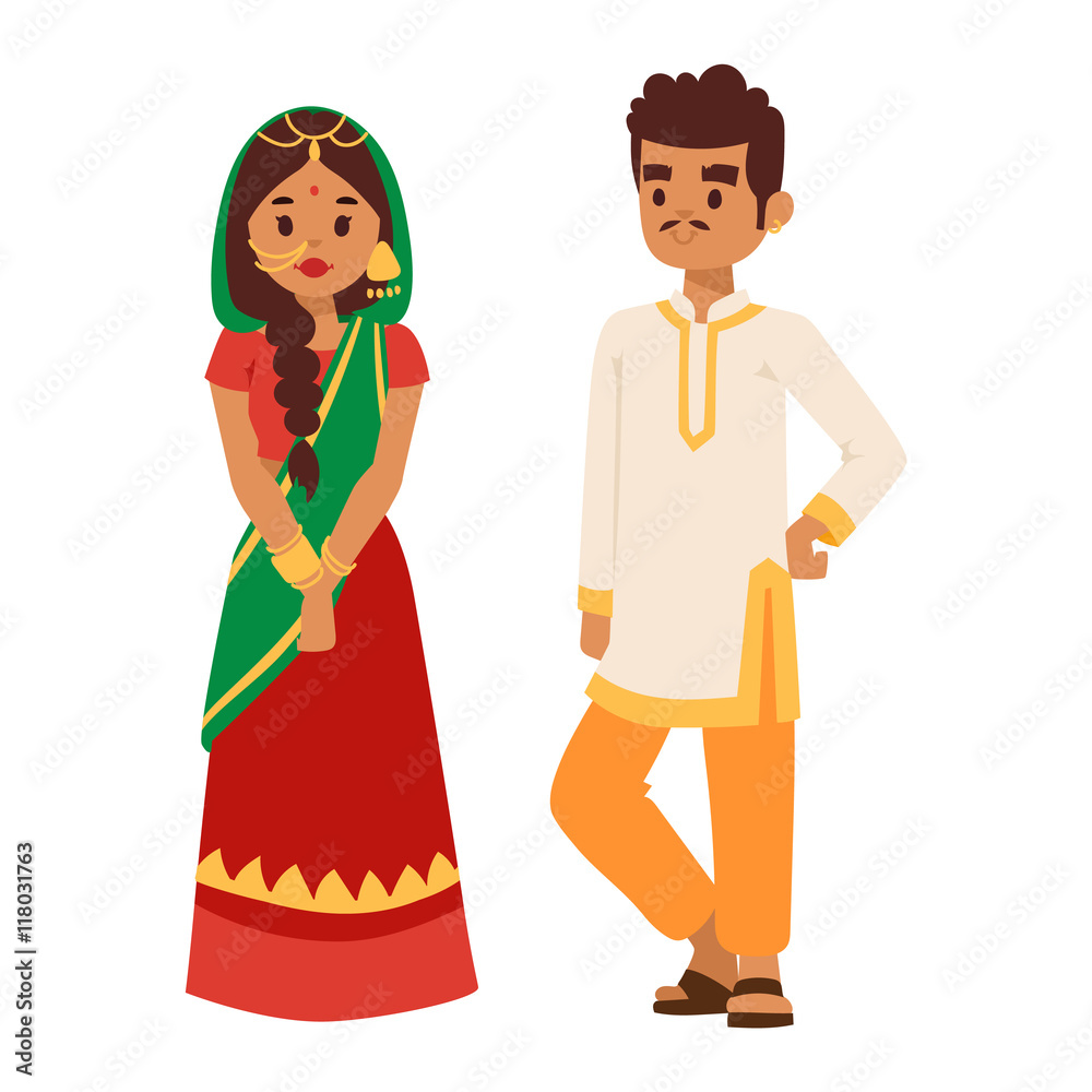 Vector illustration indian couple Stock Vector | Adobe Stock Vector illustration indian couple Stock Vector | Adobe Stock